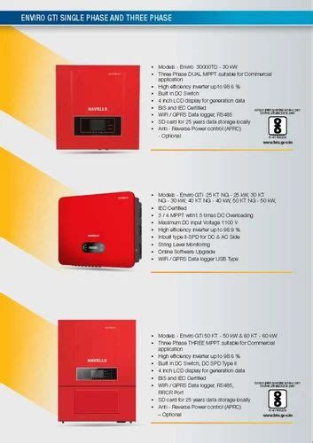 HAVELLS 50KW 3ph ENVIRO GTI 50 KT 50 To 60 KW At Rs 211578 In