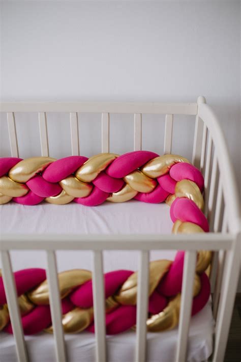 DOUBLE Braided Crib Bumper Gold Knot Cushion Knot Pillow Cot Etsy