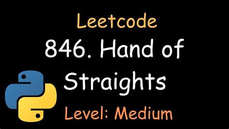 Leetcode 846 Hand Of Straights Medium Youtube