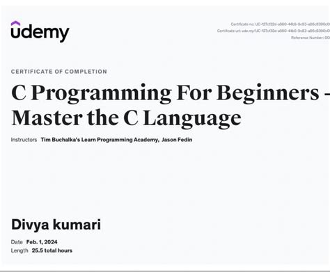 Divya Kumari On Linkedin Cprogramming Udemygraduate Codingjourney