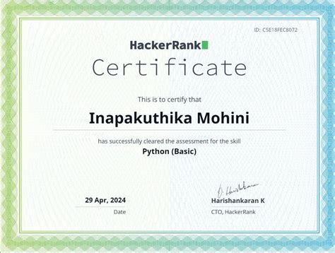 Mohini Inapakuthika On Linkedin Pythoncertified Codingjourney Excitedforthefuture
