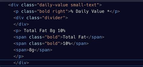 Nutrition Label Step 43 Html Css The Freecodecamp Forum