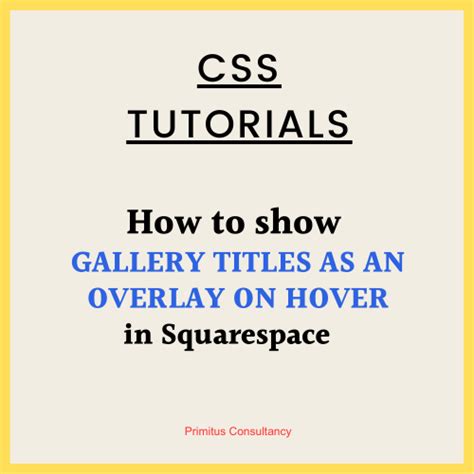 How To Show Gallery Titles As An Overlay On Hover In Squarespace