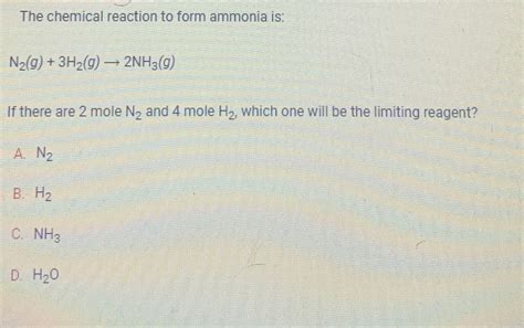 Answered The Chemical Reaction To Form Ammonia Bartleby