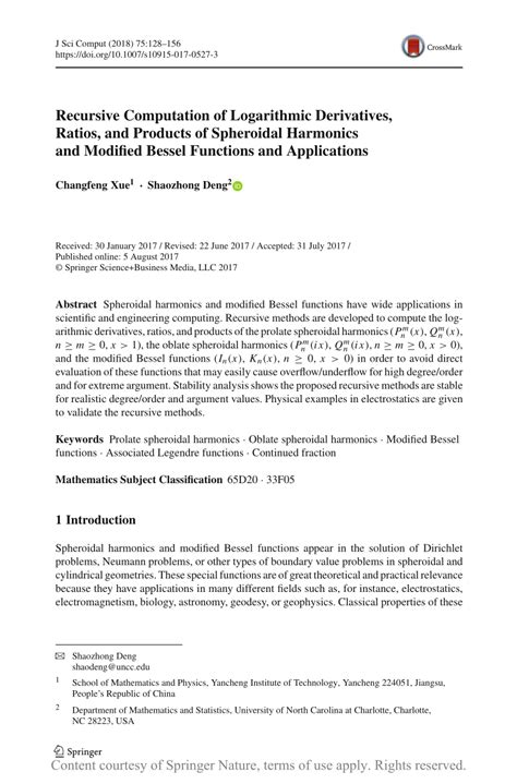 Recursive Computation Of Logarithmic Derivatives Ratios And Products