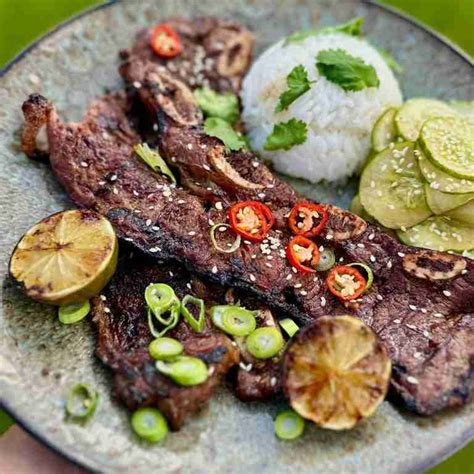 Korean Style Beef Short Ribs Flanken Cut Galbi 1kg Packs The