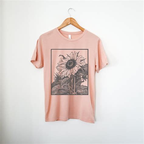 Sunflower Graphic Tee Vintage Sunflower Shirt Floral Tshirt Summer