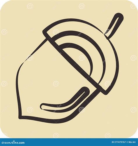 Icon Acorn Suitable For Nuts Symbol Hand Drawn Style Simple Design Editable Design Template