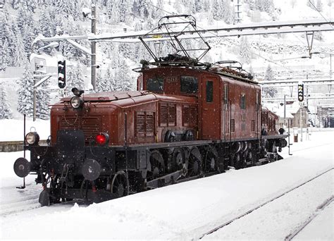 Sbb Historic Ce 68 Ll 14253 Im Winterlichen Göschenen Als Extrazug