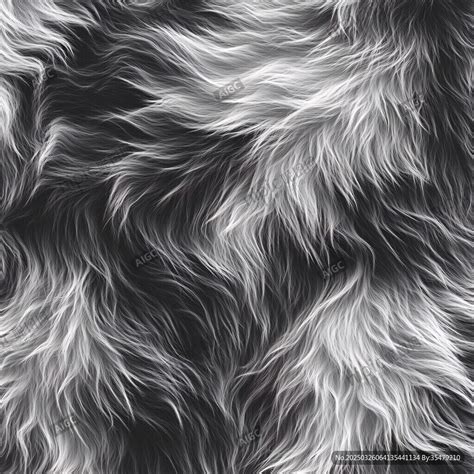 Ai创作图黑白 毛绒 纹理 图案 毛发 质感 线条 柔软 蓬松 丝状 交织 细密 自然 皮毛 样式 昵图网