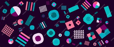 Premium Vector Colorful Banner Vector Memphis Geometric Style