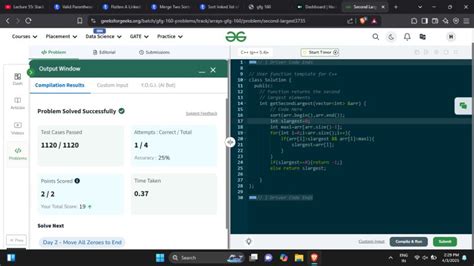 gfg160 coding geeksforgeeks problemsolving 160daysofcode