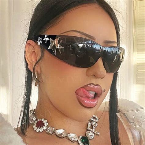 Glasses With Star Cyber Y2k Sunglasses Grunge Glasses Acubi Etsy