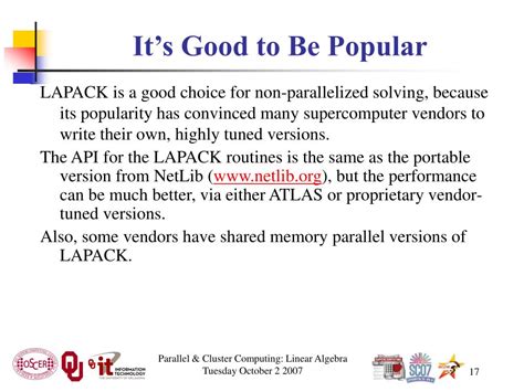 Ppt Parallel Cluster Computing Linear Algebra Powerpoint