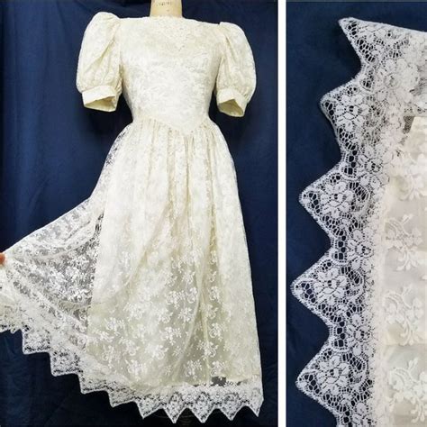 Gunne Sax Dresses Vintage Gunne Sax 8s Womens Lace Dress Victorian