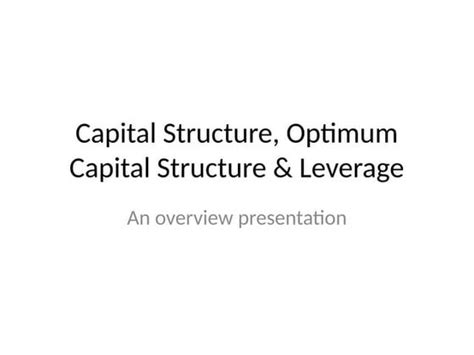 Capital Structure Ppt