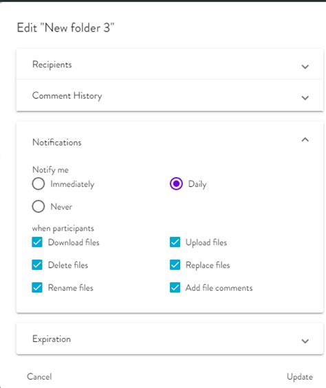 Edit Notification Options