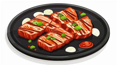Korean Samgyeopsal Korean Bbq Grilled Pork Premium Ai Generated Vector