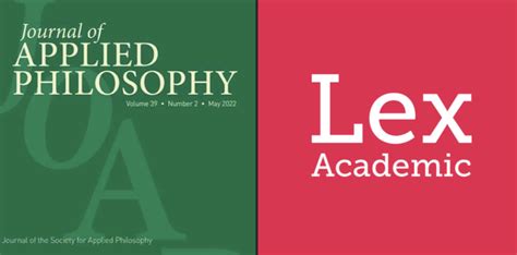 Lex Academic X Journal Of Applied Philosophy Lex Academic®