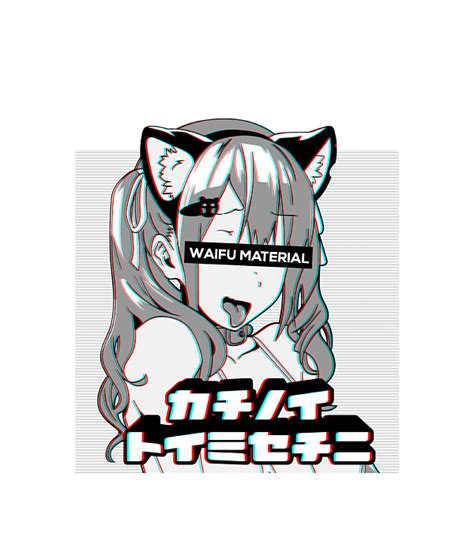 Ahegao Lewd Anime Face And Neko Girl Cosplay Bath Towel By Connof Inaay