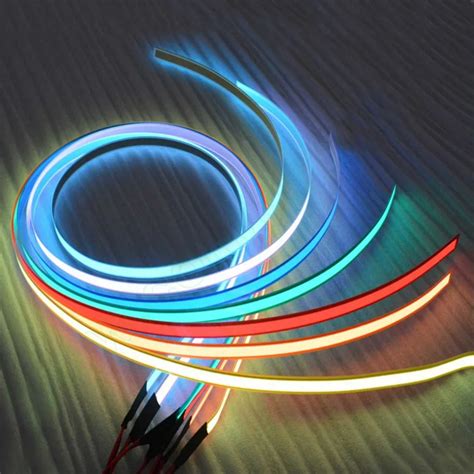12v 1m Flexible Glow El Tape Led Light El Wire Rope Cable Waterproof Led Strip Lights 12v Car