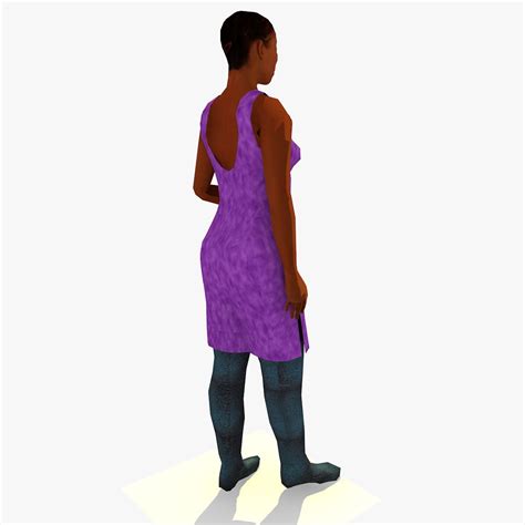 낮은 폴 리 서 아프리카 여자 A 3d 모델 6 3ds C4d Free3d