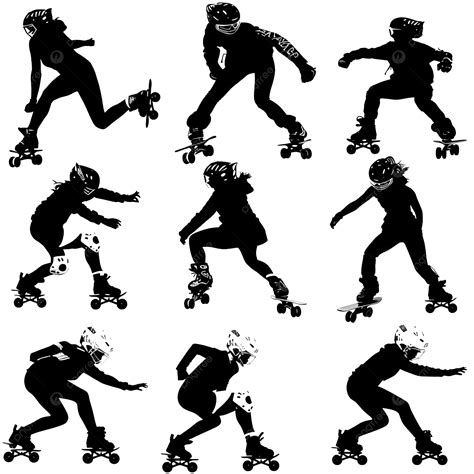 Free Roller Skating Silhouettes Roller Derby Speed Roller Png