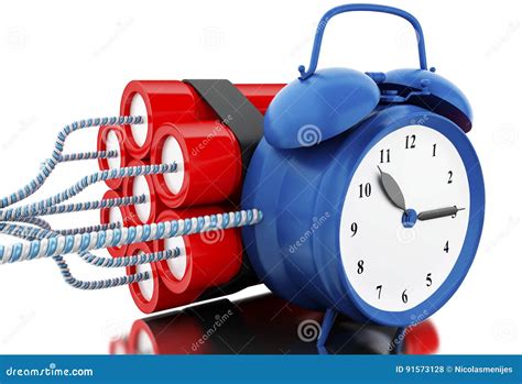 3d Dynamite Bomb With Clock Timer Stock Illustration Illustration Of