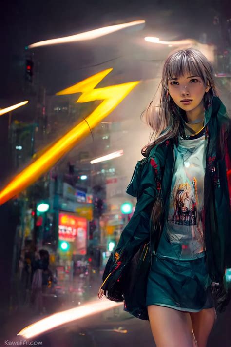Mysterious Electrifying Japanese Girls In Shibuya Ai Art Kawaii Ai