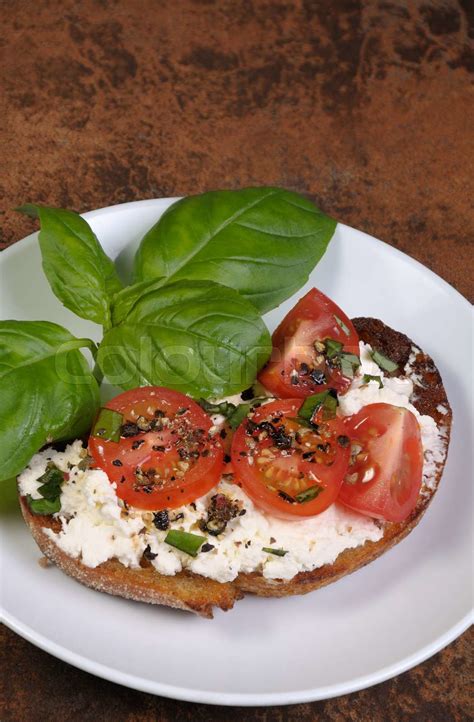 Bruschetta With Ricotta Stock Image Colourbox