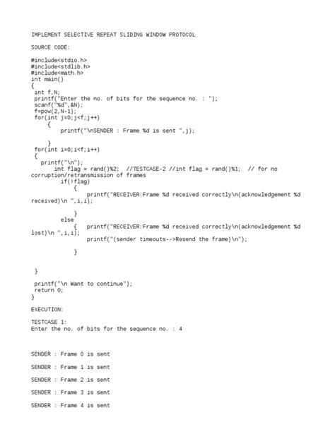 Implement Selective Repeat Sliding Window Protocol Pdf Software