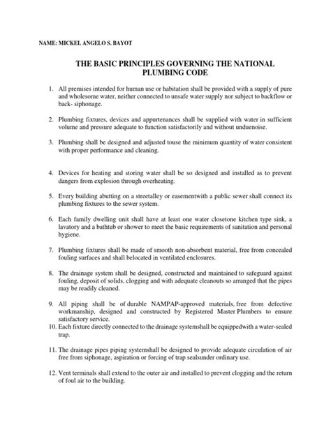 Basic Principles Of The National Plumbing Code Of The Philippines Pdf