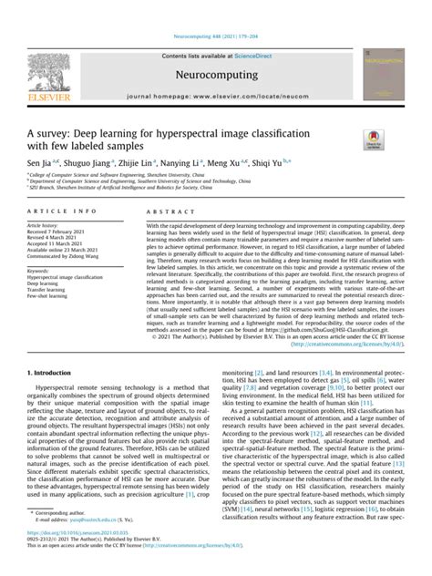 A Survey Of Deep Learning For Hyperspectral Image Classification Pdf Deep Learning