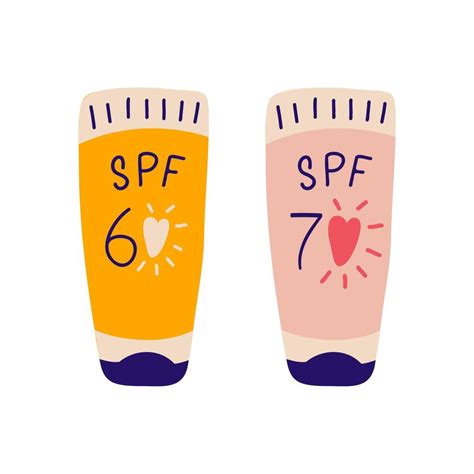 Sunscreen Doodle Style Cream Products With Spf Protection Hand Drawn