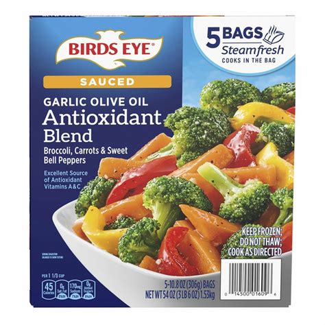 Birds Eye Sauced Garlic Olive Oil Antioxidant Blend Broccoli Carrots