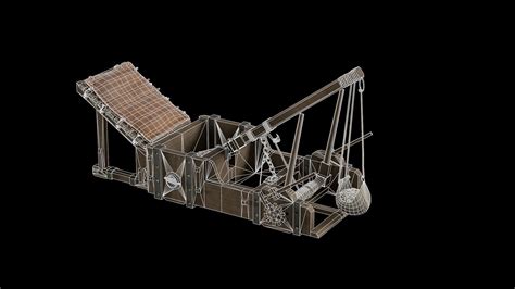 3d Model Medieval Siege Weapon Onager Vr Ar Low Poly Cgtrader