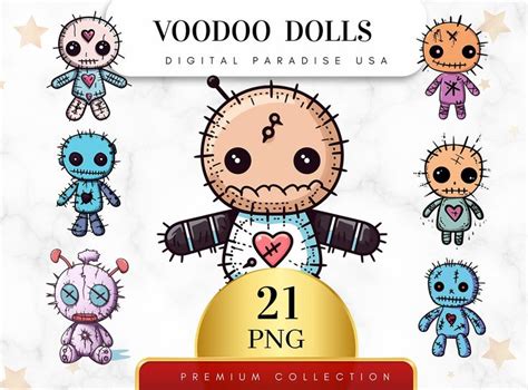 Set Of 21 Voodoo Dolls Clipart Witchcraft Clipart Halloween Clipart