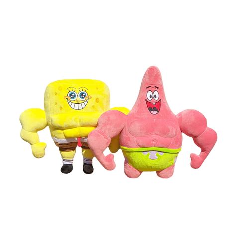 قیمت و خرید عروسک طرح باب اسفنجی و پاتریک مدل بدنساز ارتفاع 40 سانتی
