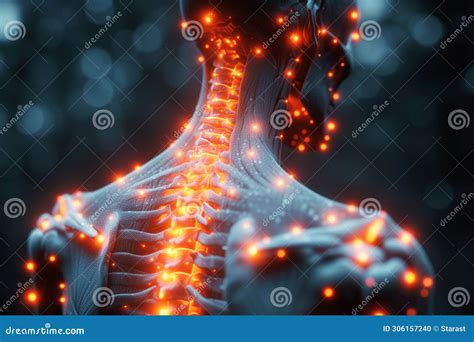 Hernia Of The Cervical Spine Neck Pain Man Suffering From Backache Spondylosis Of The
