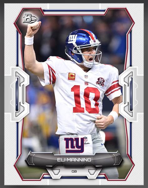 Eli Manning New York Giants Bowman Insert Card 2016 Topps Huddle