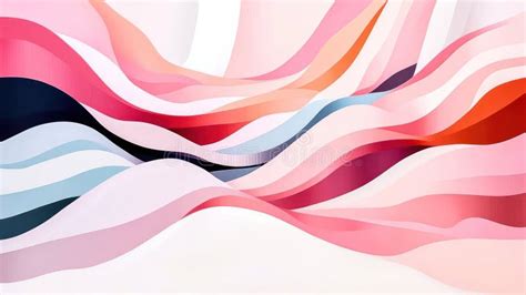 Abstract Wavy Patterns In Soft Pastel Colors Create A Soothing Visual