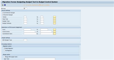 FMKUMIGTEXT SAP Tcode Migration FB Budget Text To BCS Transaction Code