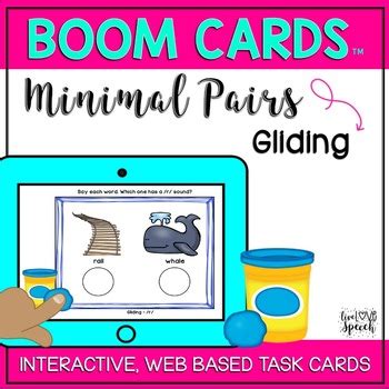 Gliding Minimal Pairs BOOM Cards Speech Therapy Distance Learning