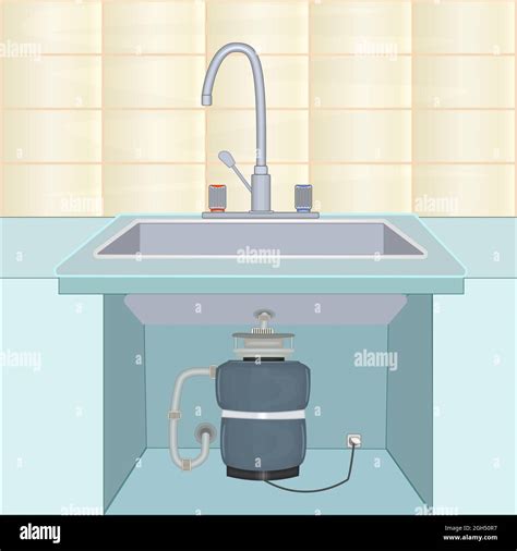 Food Waste Disposer Fitted Under Kitchen Sink Disposer Connected To