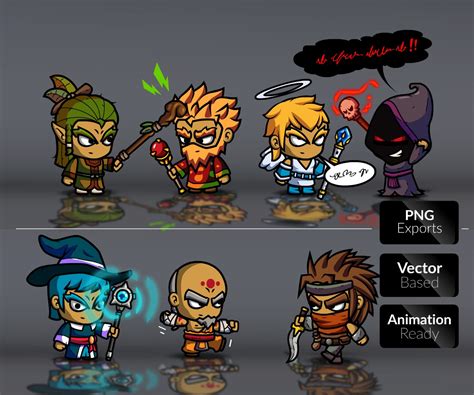 Royalty Free 2d Game Art Role Playing Games Character Bundle 1