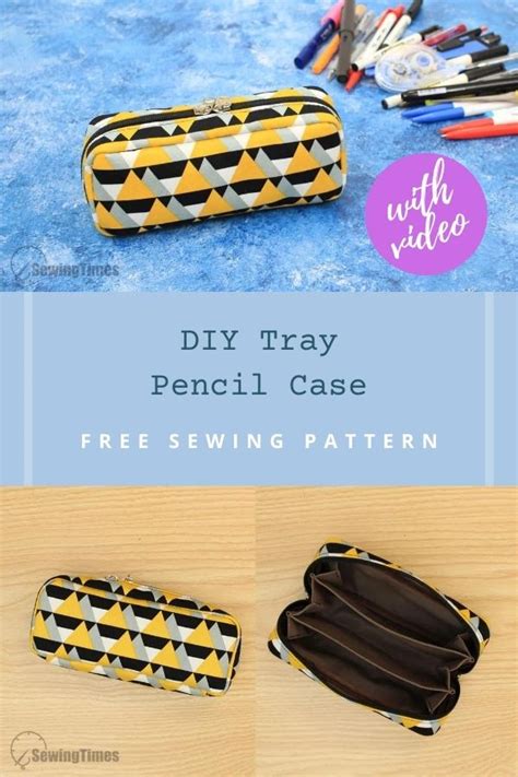 Diy Tray Pencil Case Free Sewing Tutorial With Video Sew Modern Bags