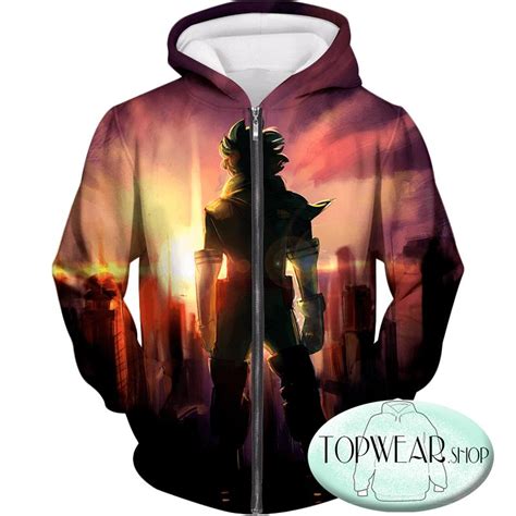 My Hero Academia Hoodies One For All Hero Izuki Midoriya Zip Up