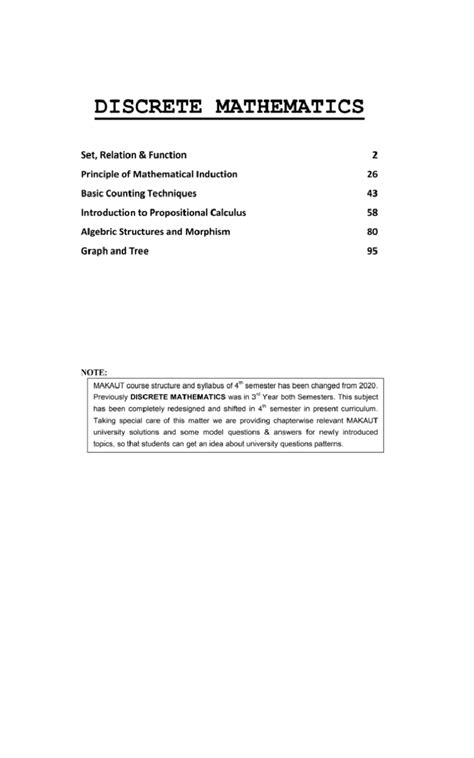 D Math Cse 4th Sem Discrete Mathametics Organizer Makut Computer Science And Engineering