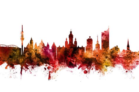 Leipzig Germany Skyline Digital Art By Michael Tompsett Fine Art America