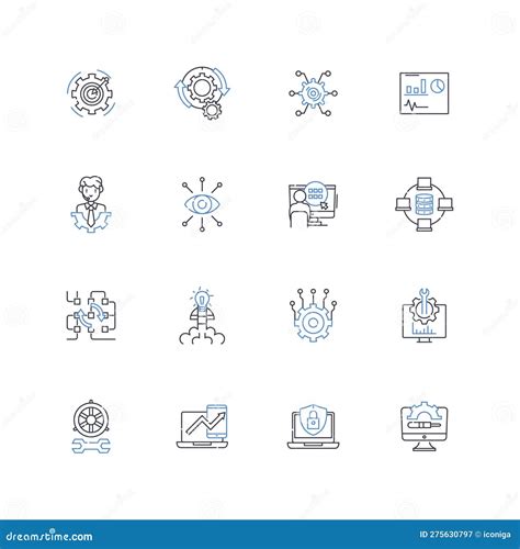 Cloud Security Line Icons Collection Encryption Firewall Authentication Vulnerability